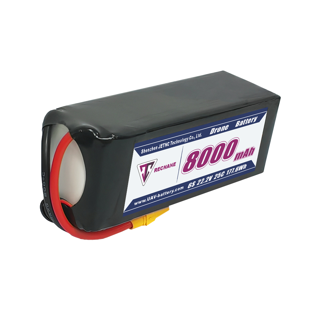 China JENTC Lipo battery FPV 6s 8000mah 25c 22.2V drone semi-solid ...