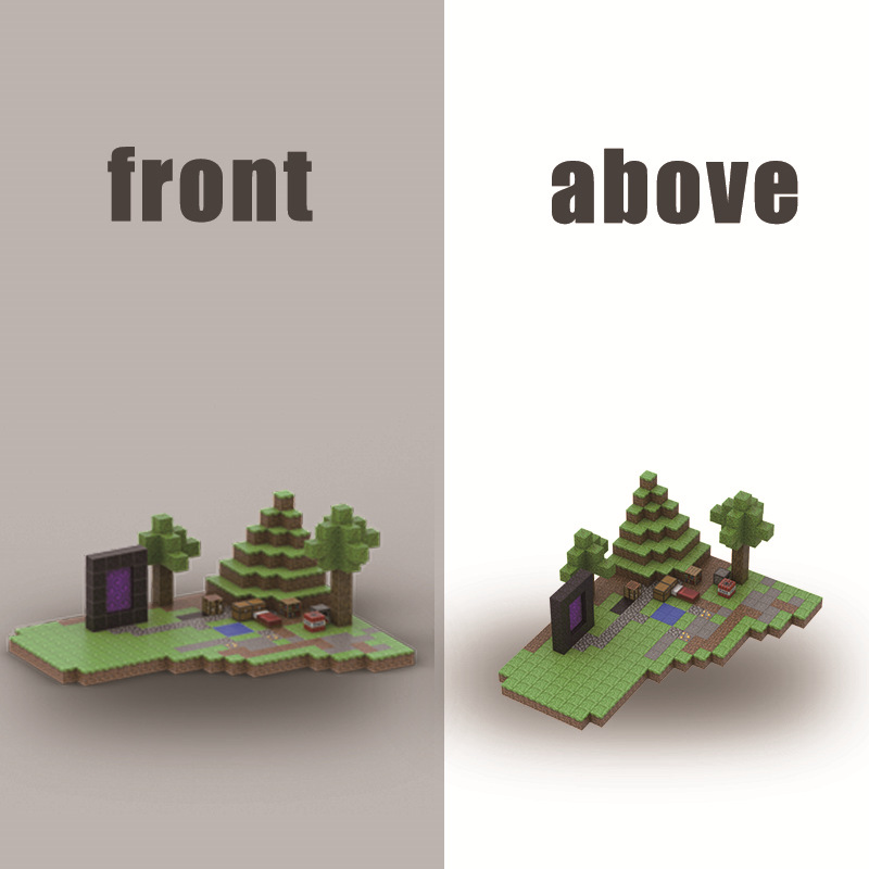 ODM Minecraft Magnetic Dual World Set: Build Overworld & Nether Portal ...