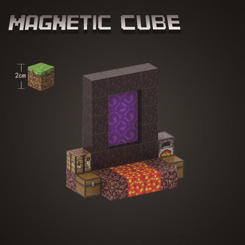 ODM Minecraft Nether Portal Magnetic Set: Build the Iconic Obsidian ...