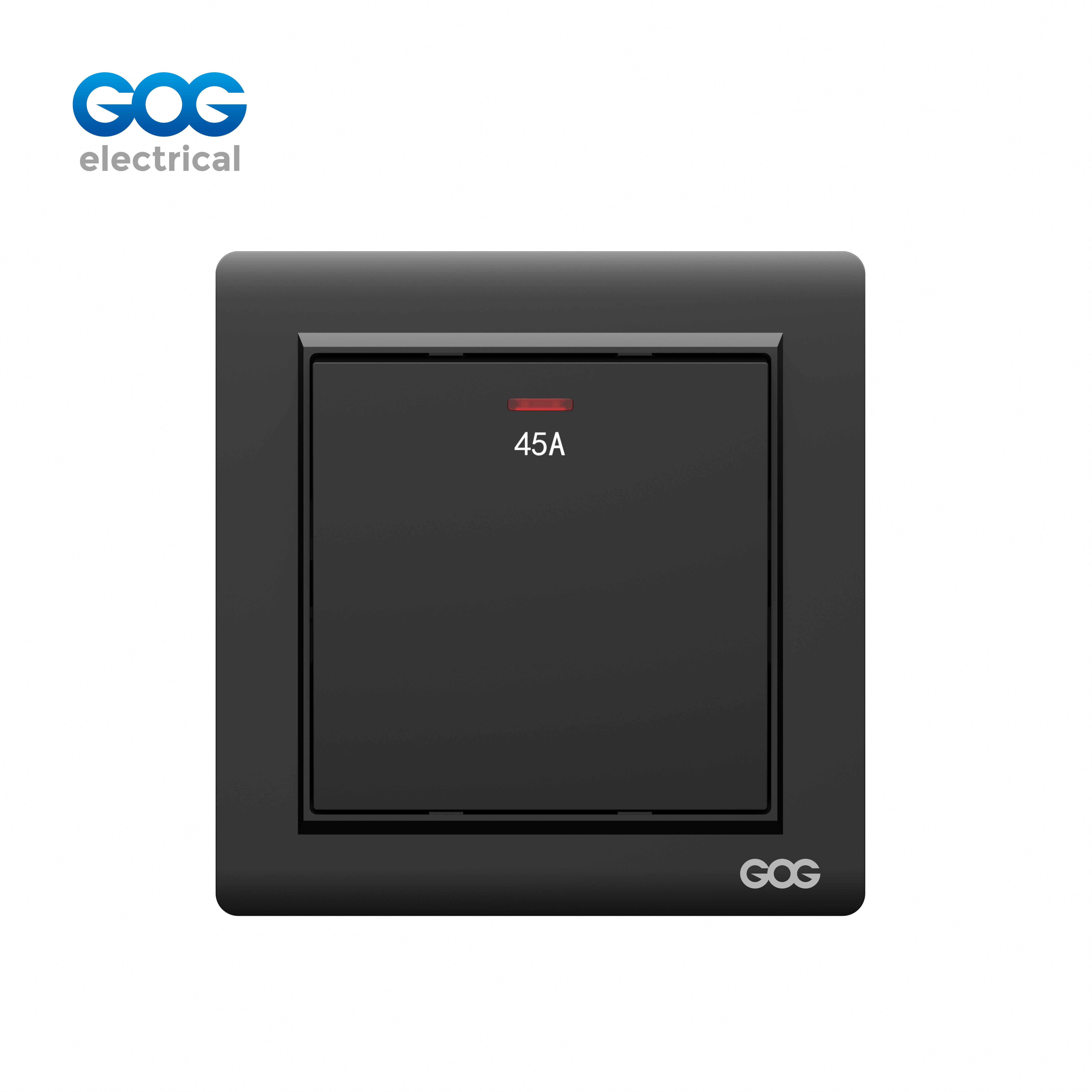 Interruptor de parede OEM A10 GOG PC 45A pólo duplo com neon 250V Branco/dourado/cinza/preto ...