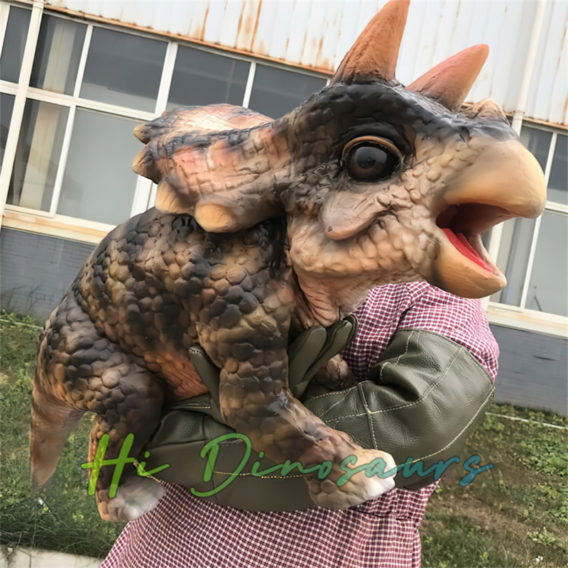 Adorable Baby Triceratops Dinosaur Hand Puppet | Hidinosaurs