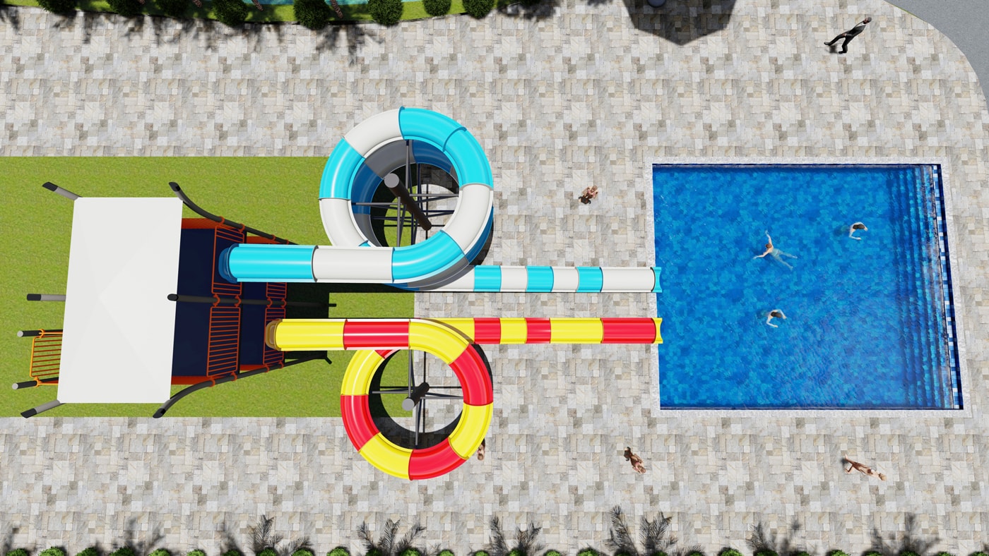 Giant Tube Fiberglass Water Slide For Close Toboggan - Exciting Fun Fo ...