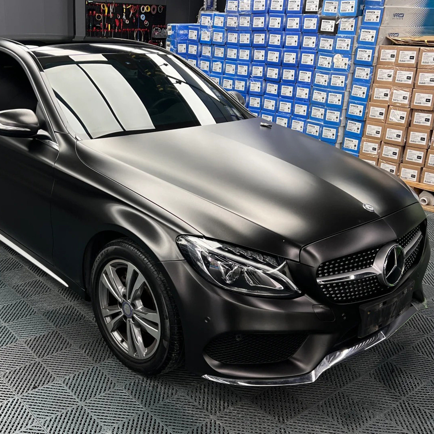 Custom Electro Stain Metallic Grey PET Vinyl Wrap 60 x 5ft Roll Suppliers, Factories | Magiring