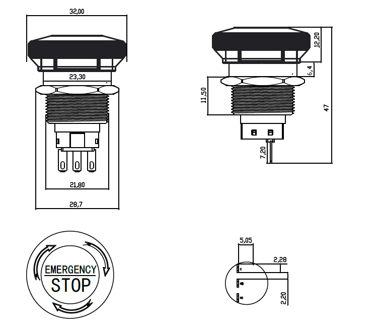 China Emergency Stop Push Button 22A-CVN Series Factory, Manufacturer ...