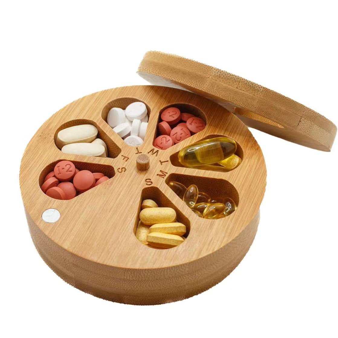 Wholesale Bamboo Wood Daily Weekly Vitamin Medicine Pill/Jewelry ...