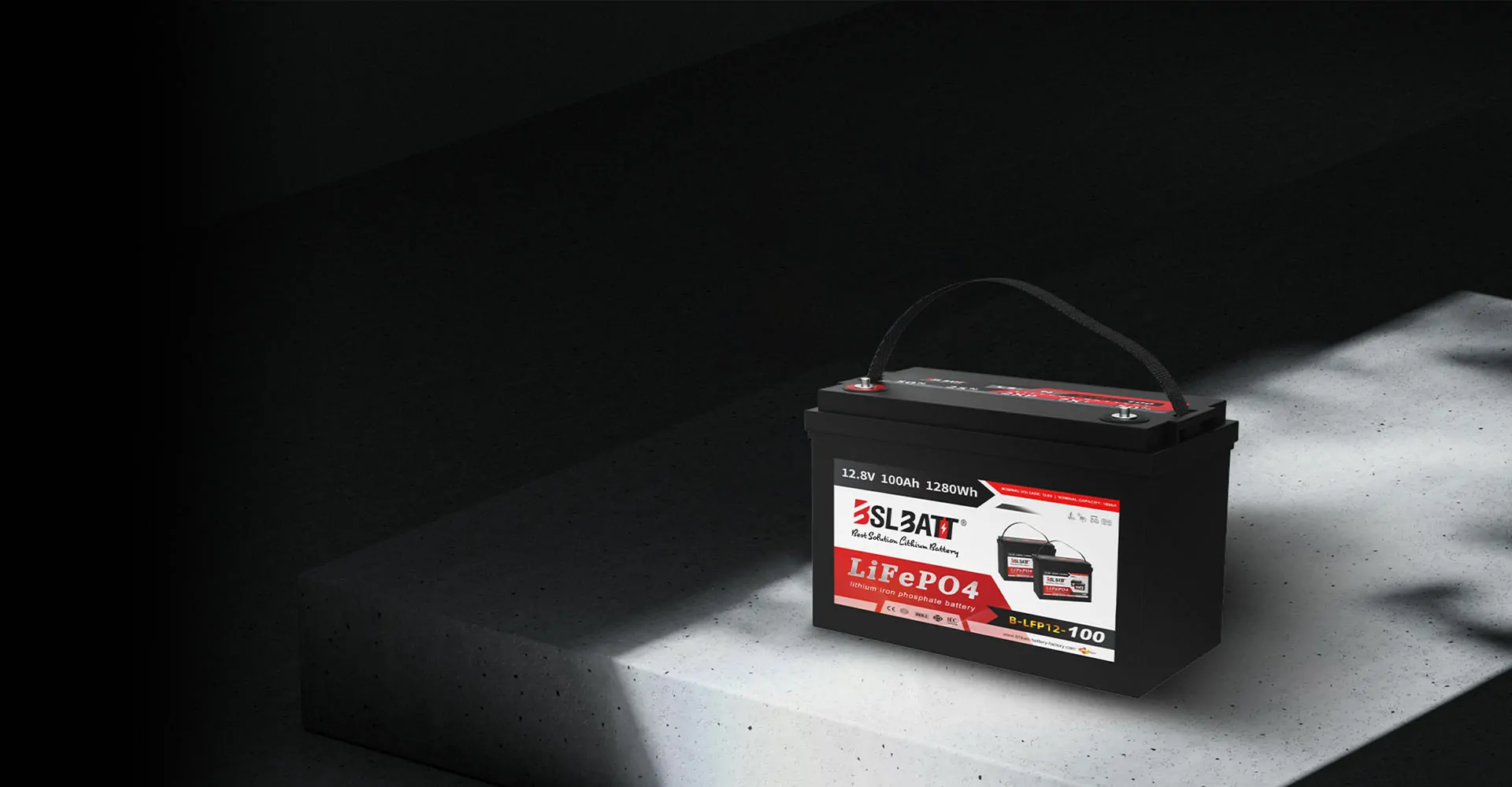 BSLBATT 12V 100AH LiFePO4 Lithium Deep Cycle rafhlaða Group24 / Group31