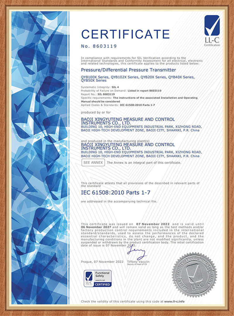 Our Certificate